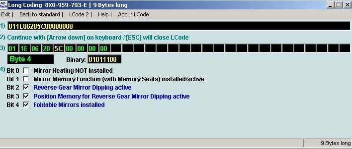 Q3 (8U) - Automatic folding of mirrors - VAG Coding