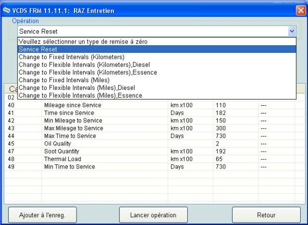 VCDS: Reset maintenance Drainage - VAG Coding
