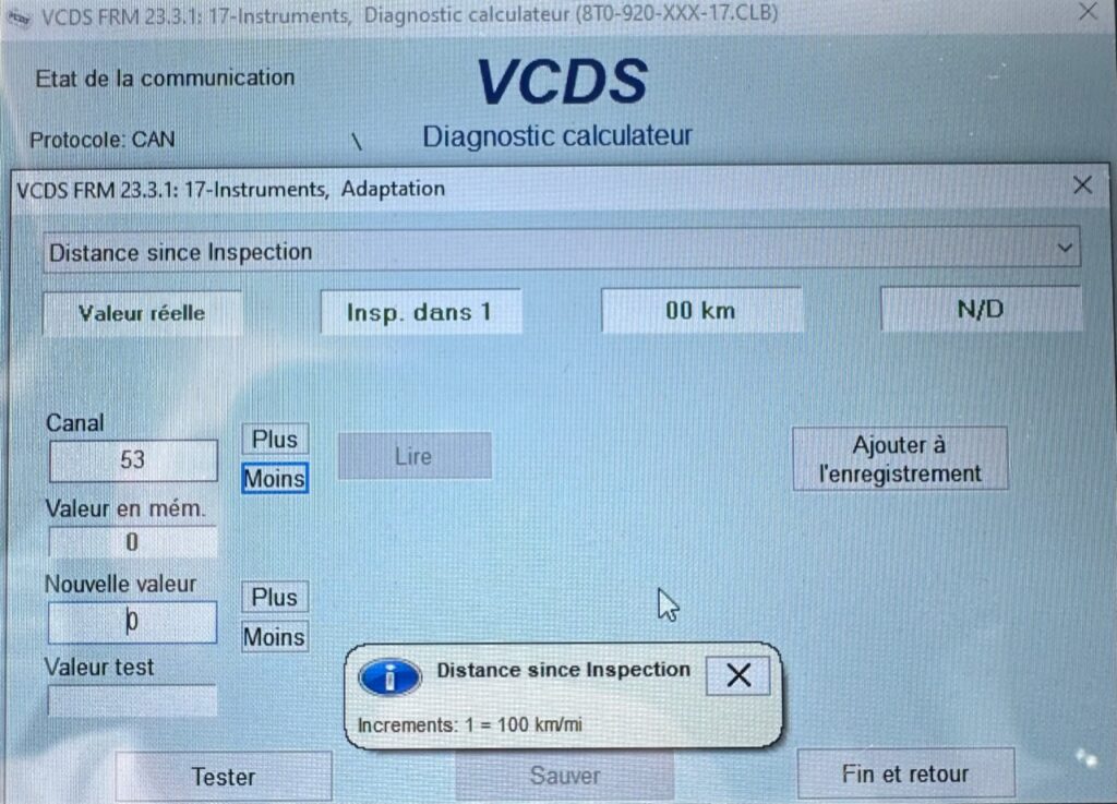 VCDS: Reset maintenance Drainage - VAG Coding