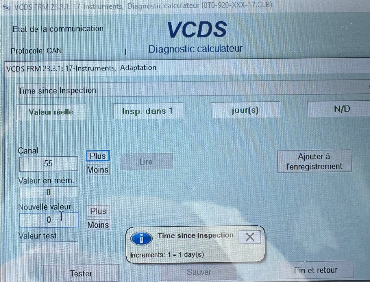 VCDS: Reset maintenance Drainage - VAG Coding