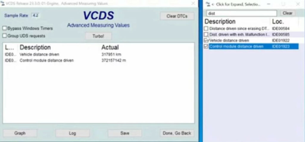 VCDS: Check mileage - VAG Coding
