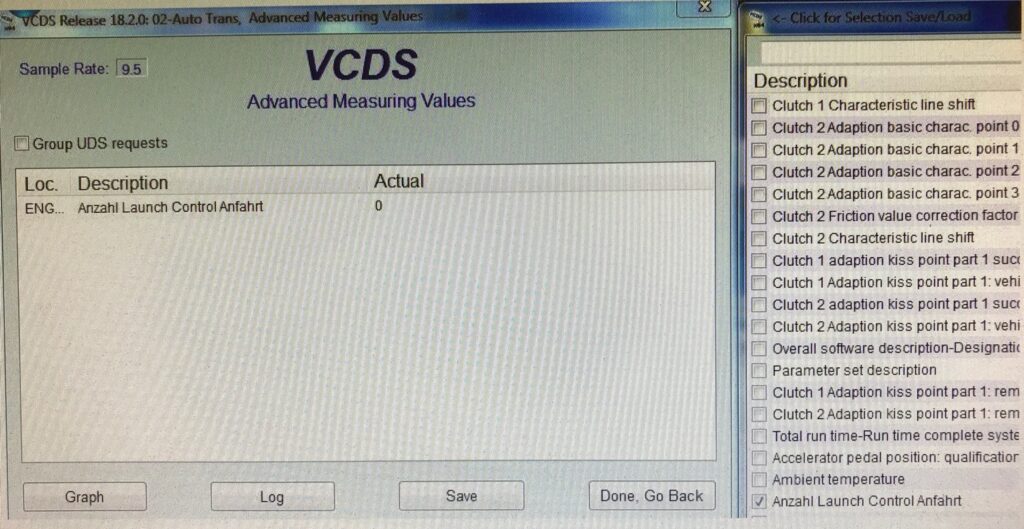 VCDS: Check the number of Launch Controls - VAG Coding