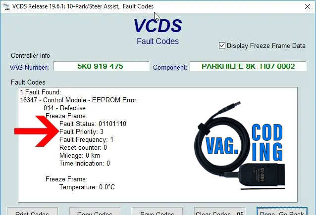 VCDS: Fault code priority - VAG Coding
