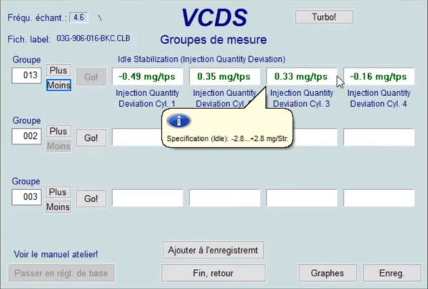 VCDS: Checking injector values - VAG Coding