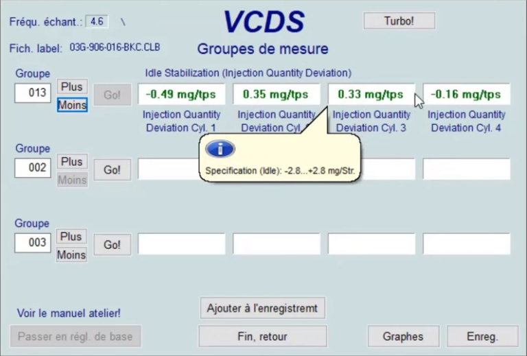 VCDS: Checking injector values - VAG Coding