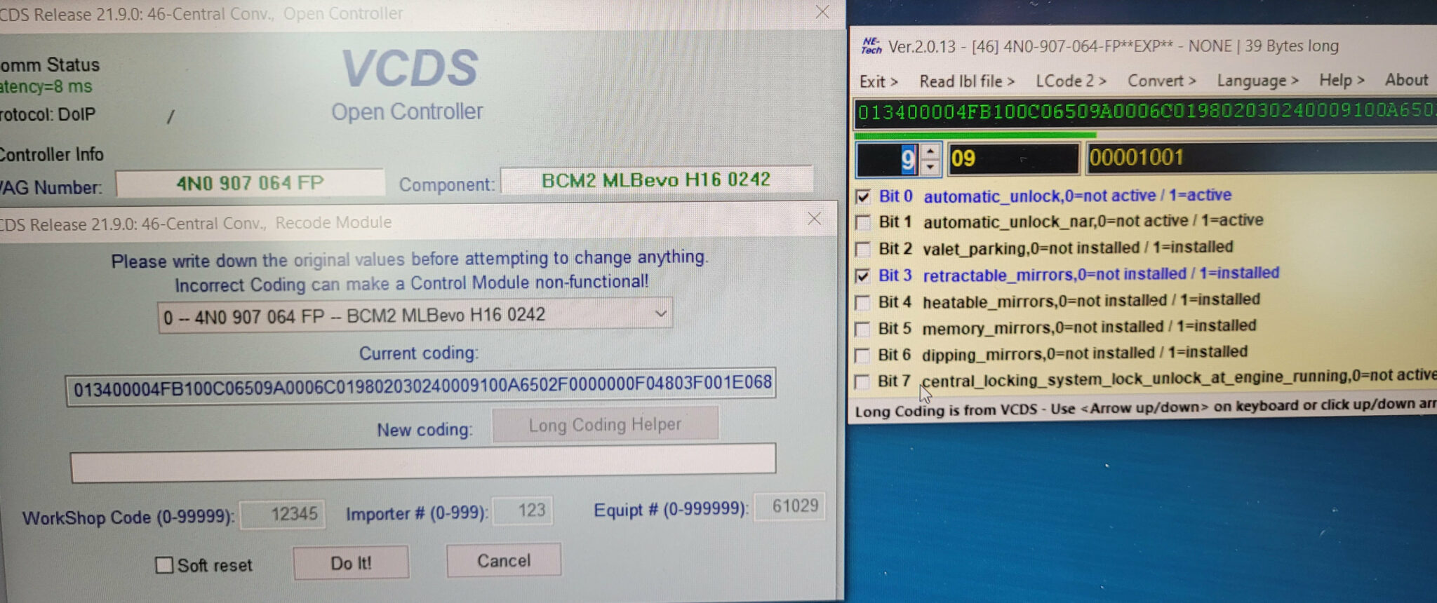 Q8 (4M) - Activate lock with engine running - VAG Coding