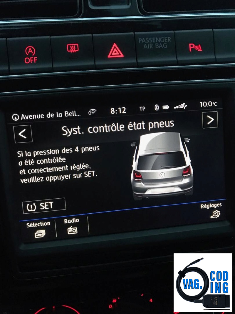 VCDS: Reset tire pressure - VAG Coding
