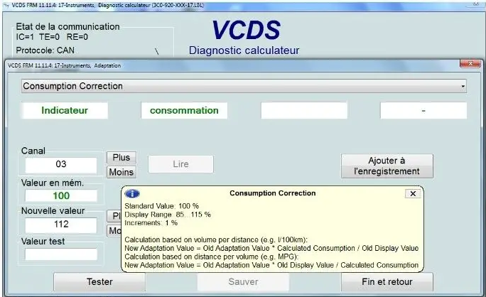 A4 (B7) - Correction of ODB consumption display - VAG Coding