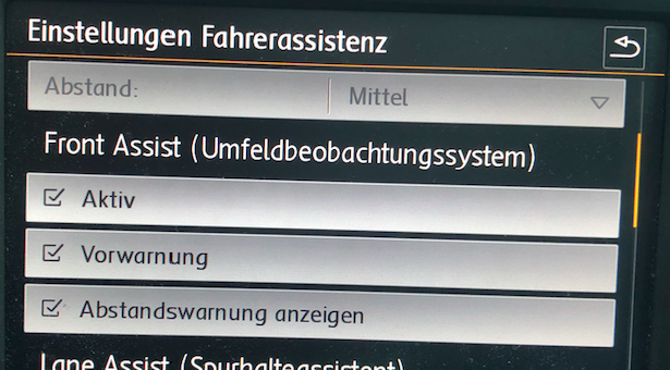 Tarraco (KN) - Front Assist settings - VAG Coding