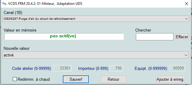 VCDS: Cooling circuit purge - VAG Coding